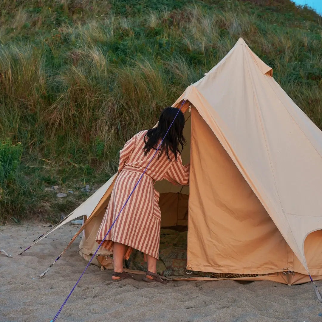 Pitching Perfection: Setting Up Your Bell Tent on a Sandy Beach with ...