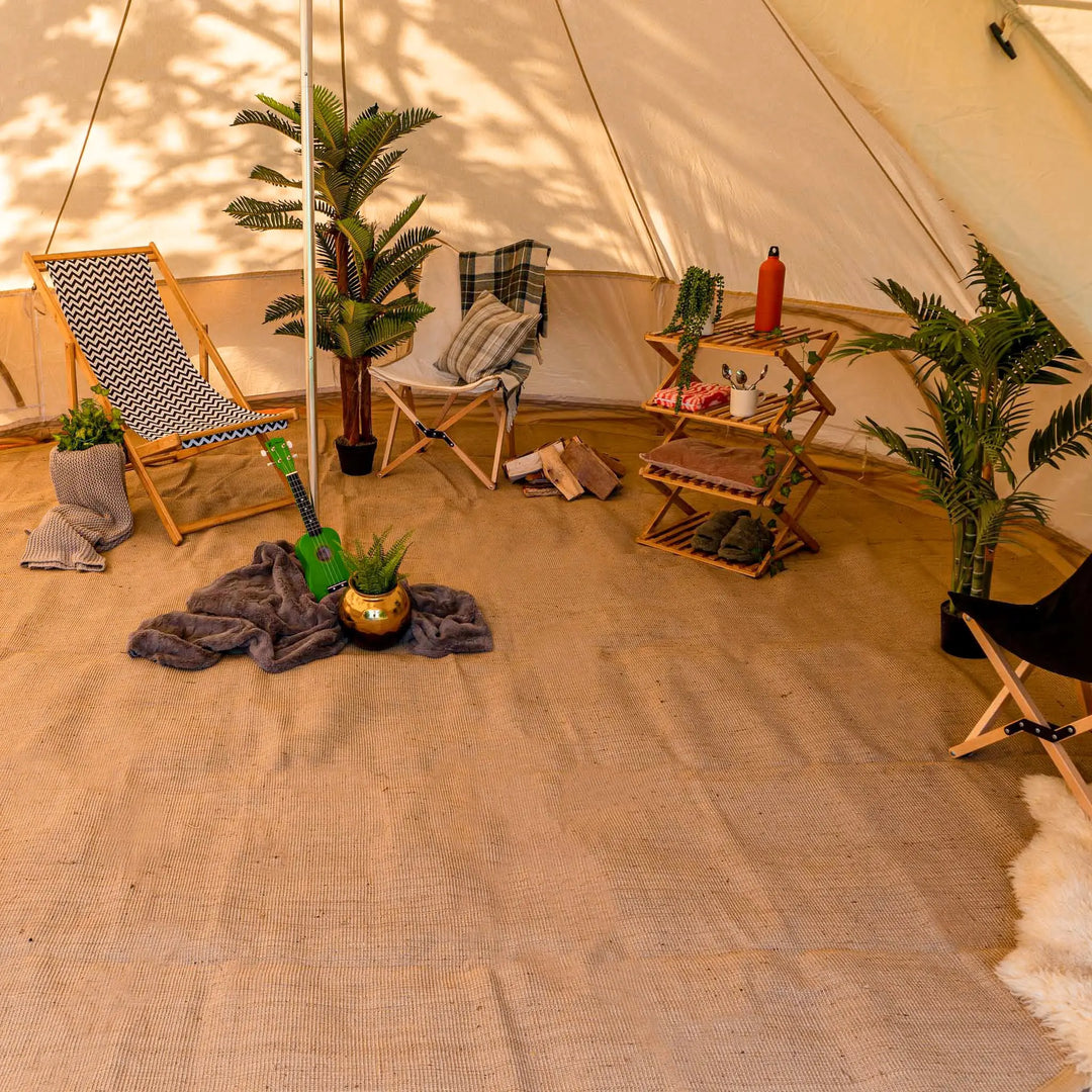 Jute Half Moon Matting - Boutique Camping