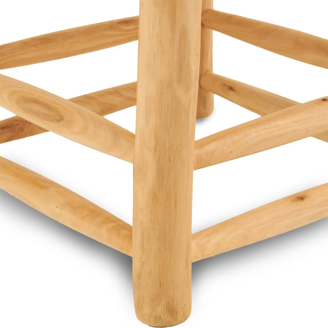 Macrame Wooden Stool - Boutique Camping tent seating